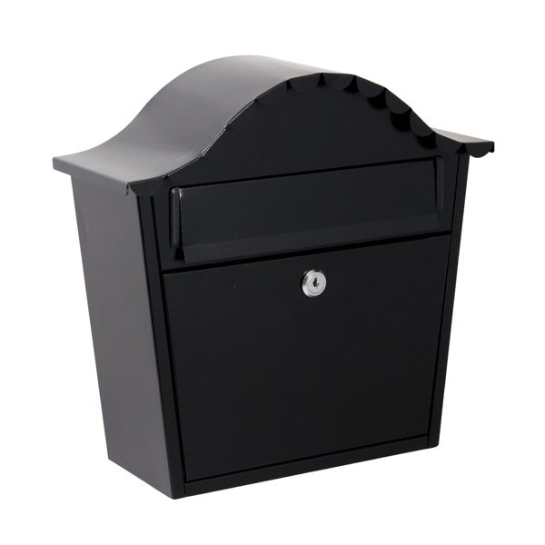 Simple Black Wall Mounted Post Box - ironoctopus.co.uk